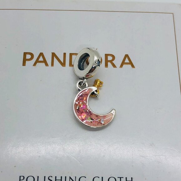Pandora | Jewelry | Pandora Twotone Key Moon Dangle Charm | Poshmark